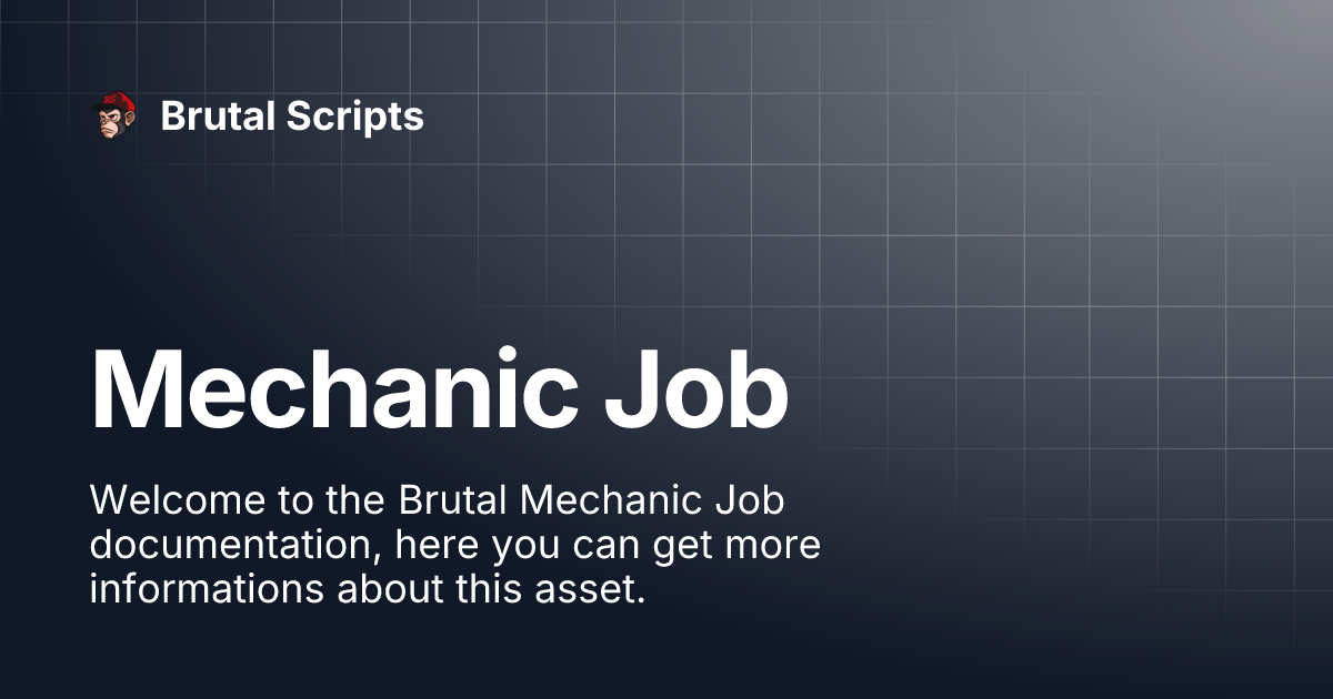 Mechanic Job | Brutal Scripts